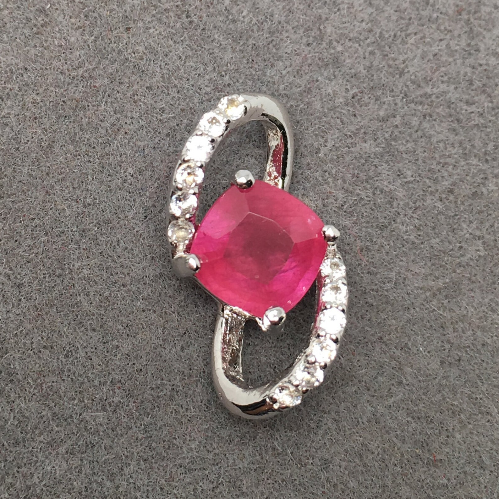 Ruby Pendant Ruby Jewelry Cushion Cut Ruby Pendant - Etsy