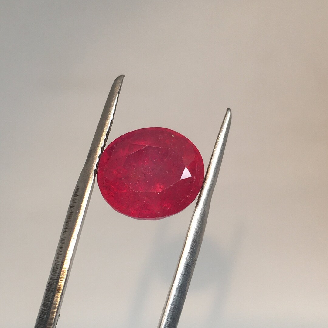 Natural Ruby ~ Oval Shaped Treated Big 7.50 Carat Faceted Ruby~unique ...
