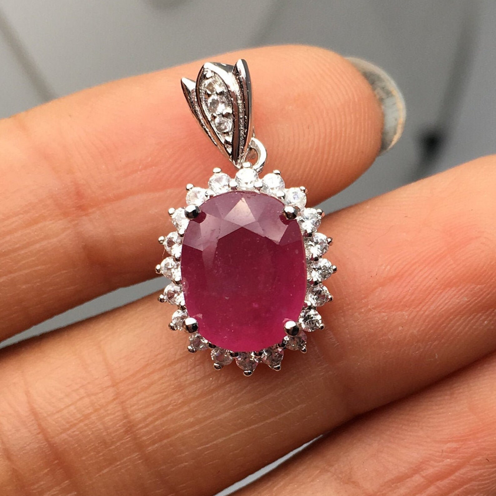 Vintage Style Ruby Pendant Ruby Jewelry Gemstone Pendant - Etsy