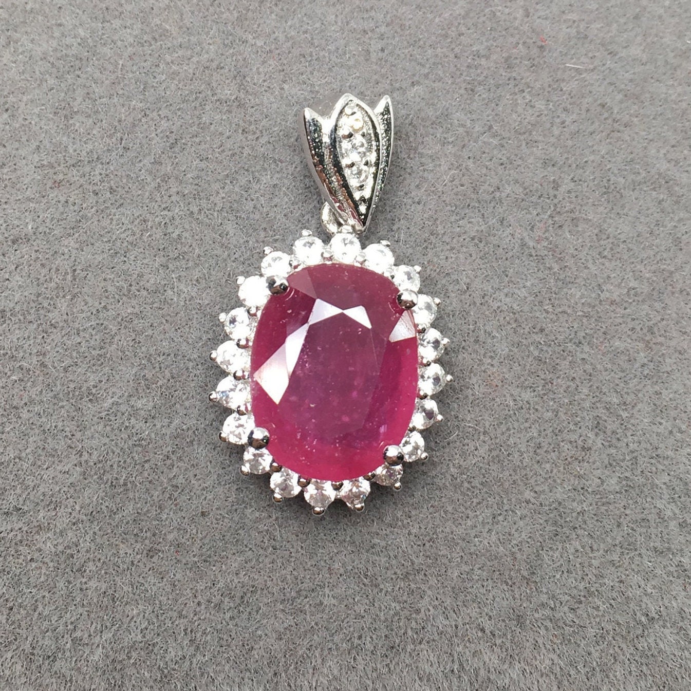 Vintage Style Ruby Pendant Ruby Jewelry Gemstone Pendant - Etsy