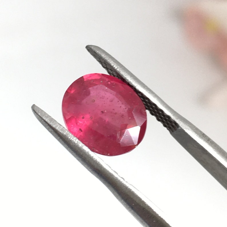 Natural Ruby Oval Shaped Treated 2 Carat Faceted Rubyunique | Etsy