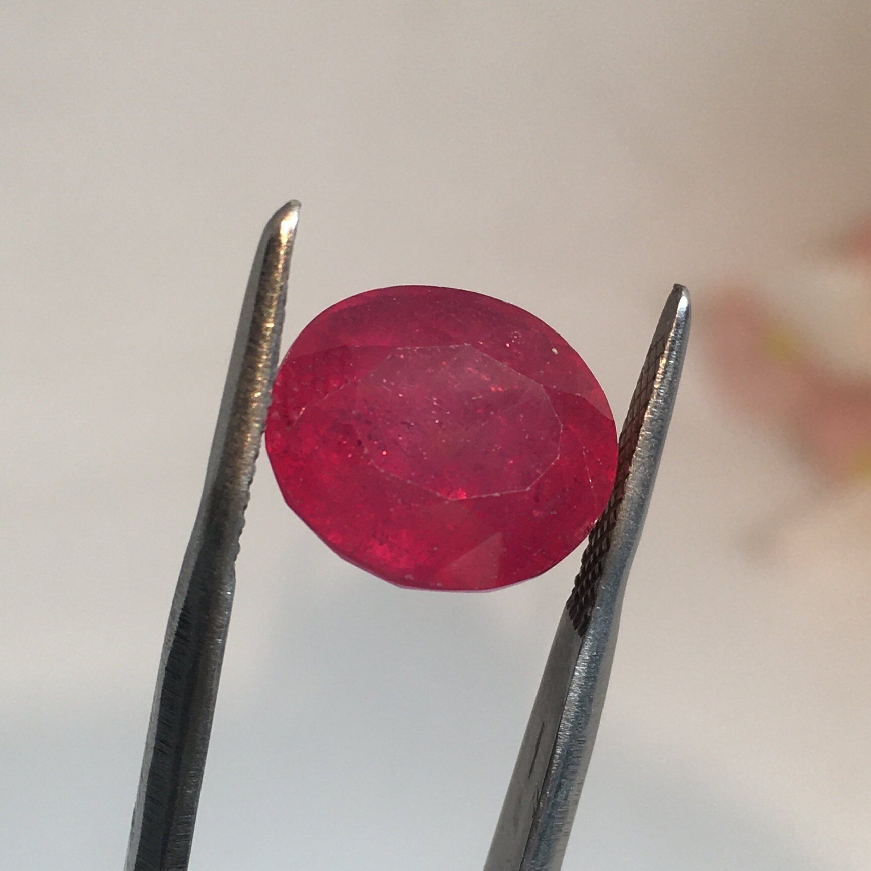 Natural Ruby Oval Shaped Treated Big 7.50 Carat Faceted | Etsy