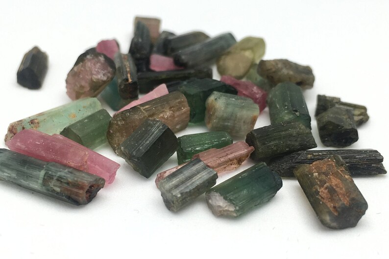 Natural Raw Tourmaline mix Green and Pink Tourmaline Rough - Etsy