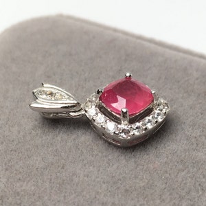 Vintage Style Ruby Pendant~ Ruby Jewelry ~ Gemstone Pendant ~ Princess ...