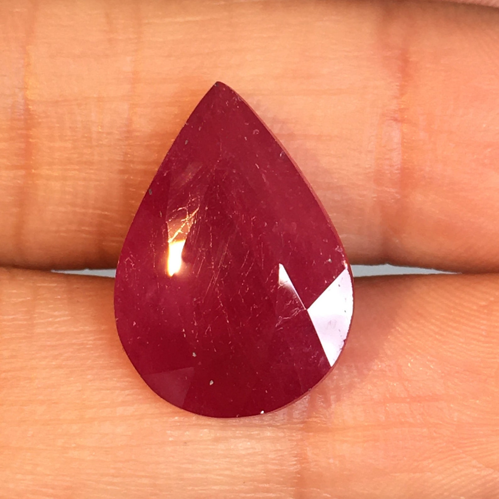 Natural Ruby Pear Shaped Treated Big 8.88 Carat | Etsy