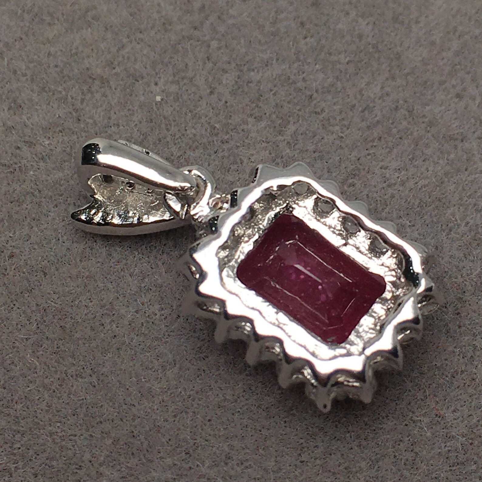 Vintage Style Ruby Pendant Ruby Jewelry Gemstone Pendant Emerald Cut ...