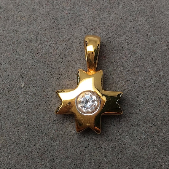 Gold Pendant good Luck Charm Gold Pendant 18K Gold and | Etsy