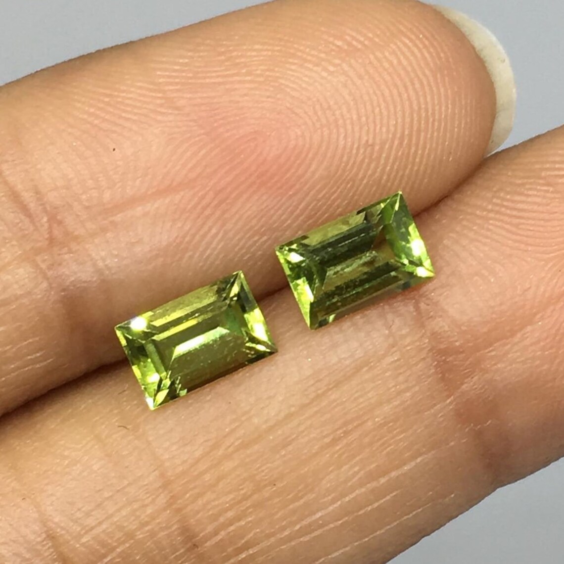 Natural peridot Rectangle Cut Beautiful Green Peridot 1.27 | Etsy