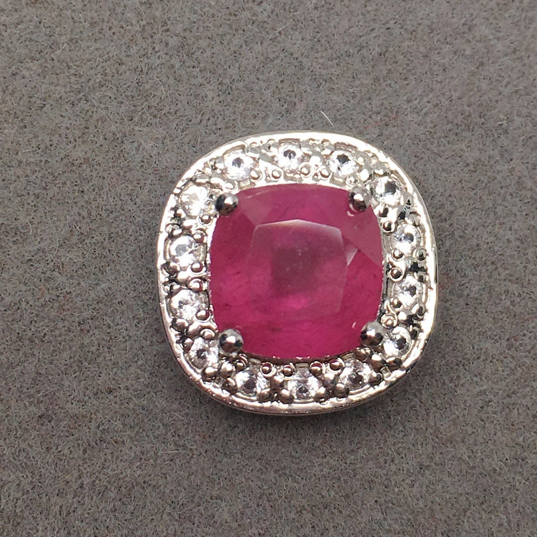 Vintage Style Ruby Pendant~ Ruby Jewelry ~ Gemstone Pendant ~ Cushion ...