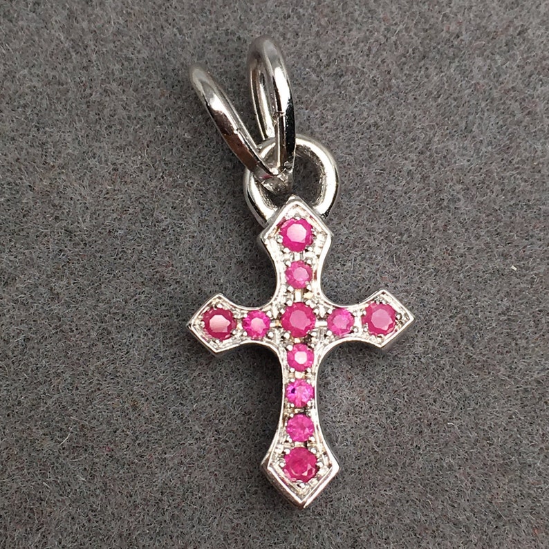 Ruby Cross ~ Cross Pendant With Natural Ruby ~ Red Gems Cross Pendant ...