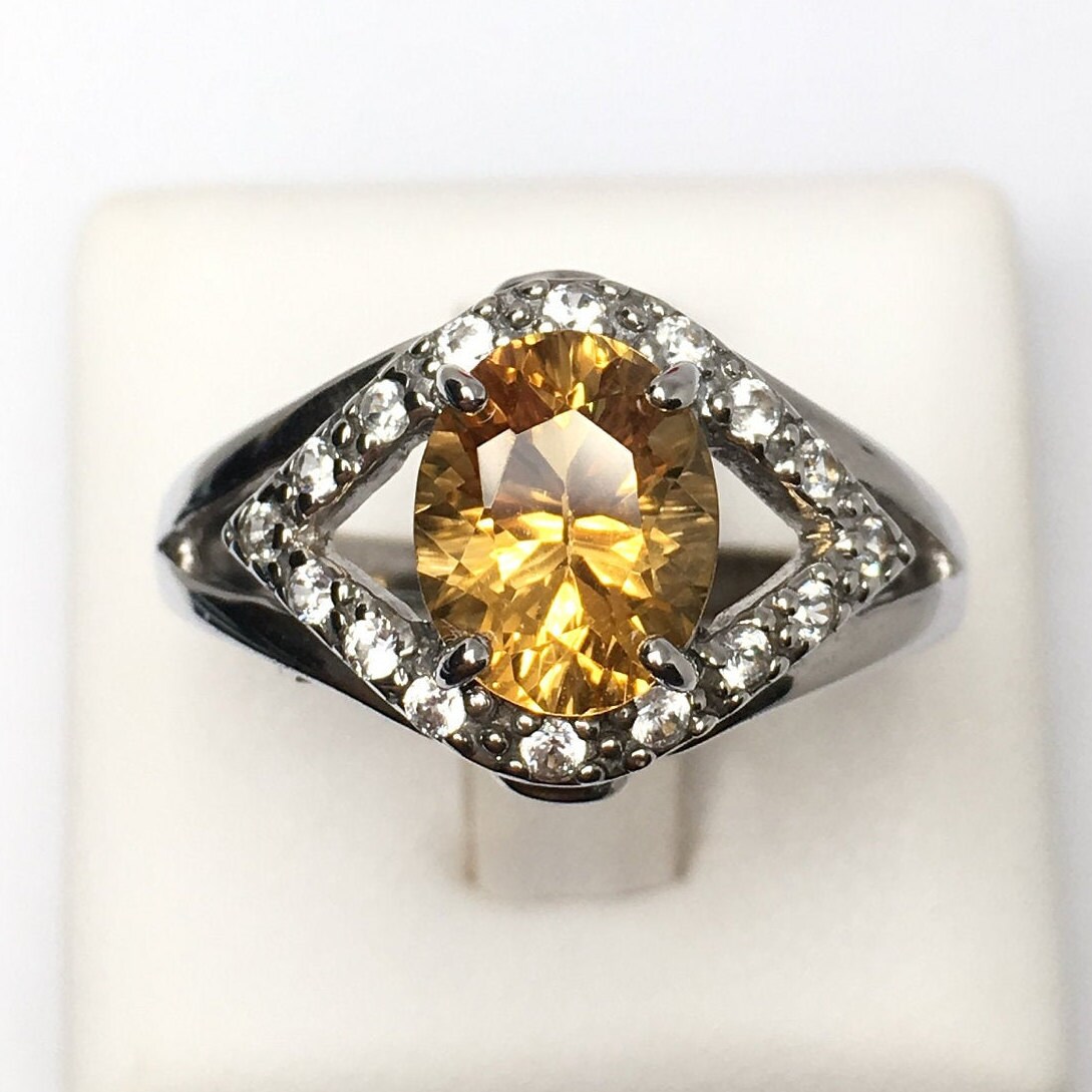 Natural Yellow Citrine citrine Ring citrine Jewelryanniversary Gift ...