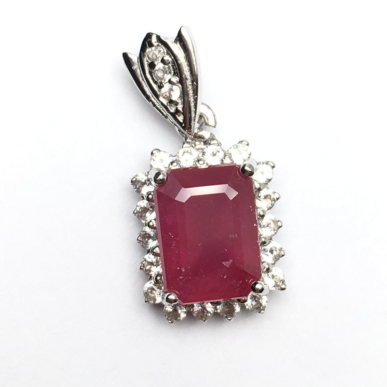 Vintage Style Ruby Pendant Ruby Jewelry Gemstone Pendant - Etsy