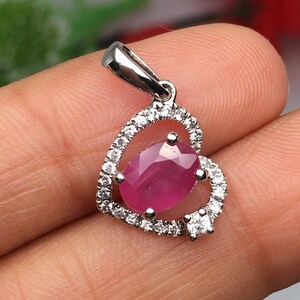 Ruby Pendant~ Ruby Jewelry~ Heart Shape Pendant ~beautiful Ruby Pendant ...
