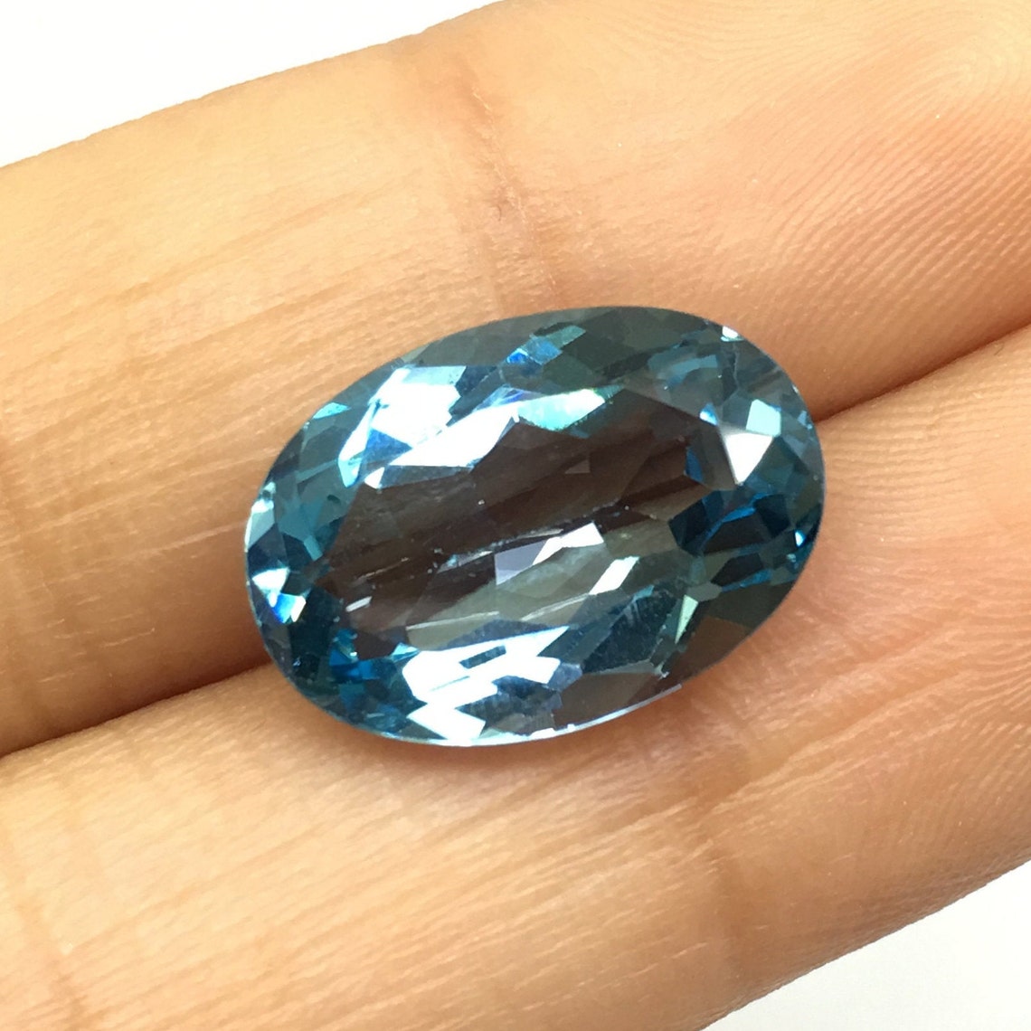 Natural London Blue Topaz Gemstone Oval Cut Stone 7.29 Ct - Etsy