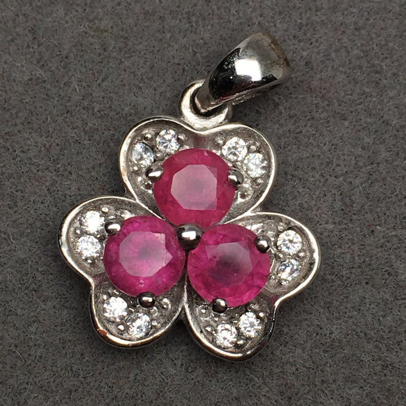 Ruby Pendant Ruby Jewelry Floral Ruby Pendantanniversary - Etsy