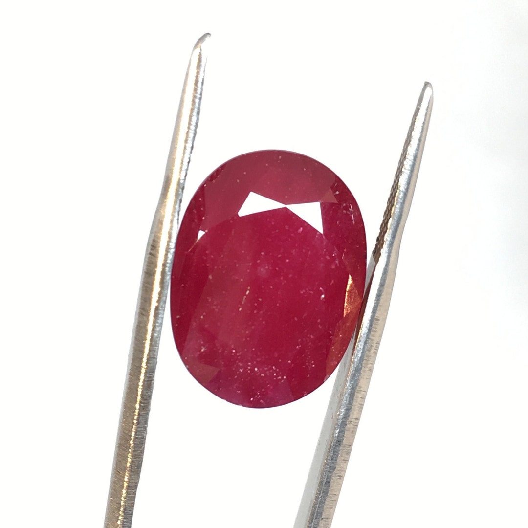 Natural Ruby ~ Oval Shaped Treated Big 12.4 Carat Faceted Ruby~unique ...