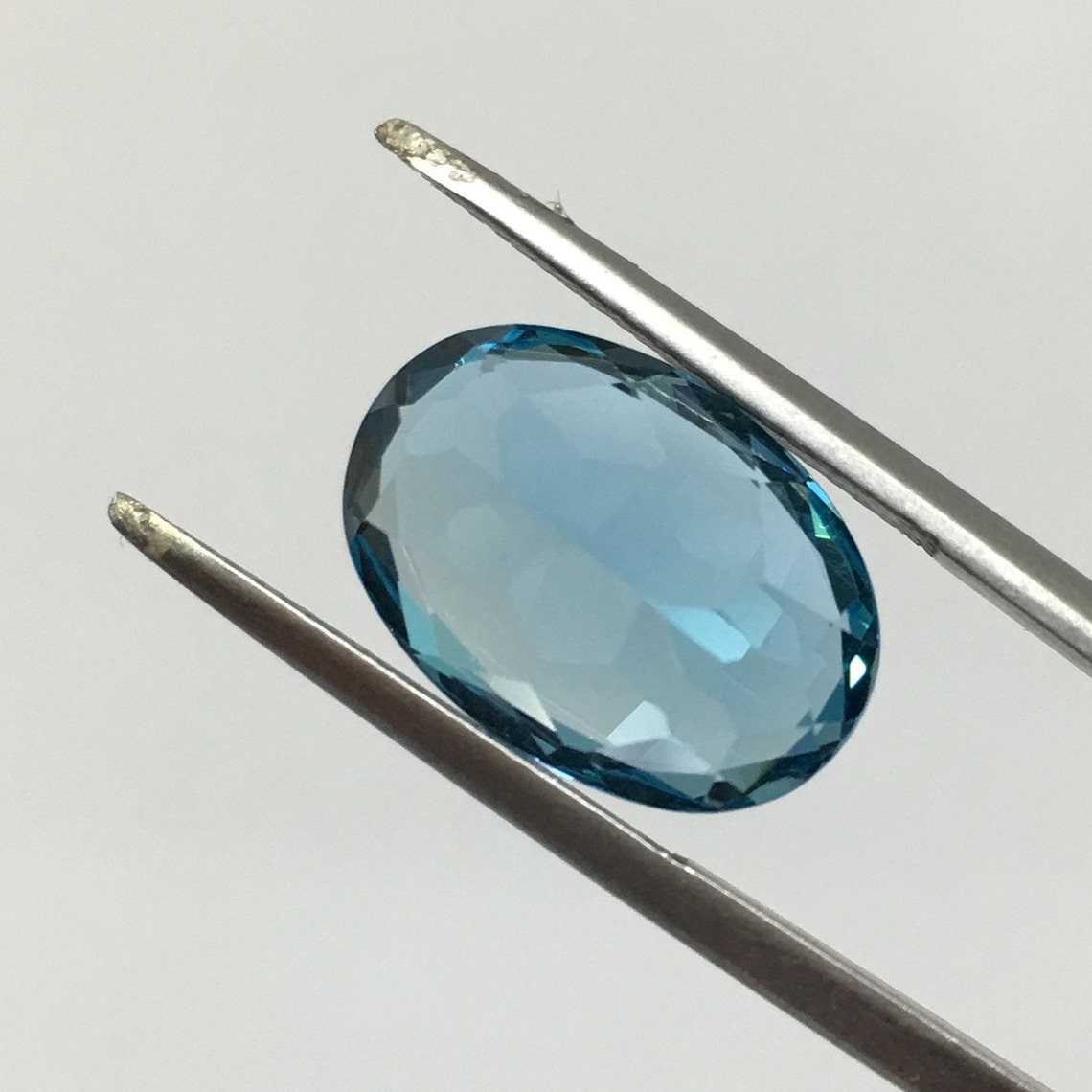 Natural London Blue Topaz Gemstone Oval Cut Stone 7.29 Ct | Etsy