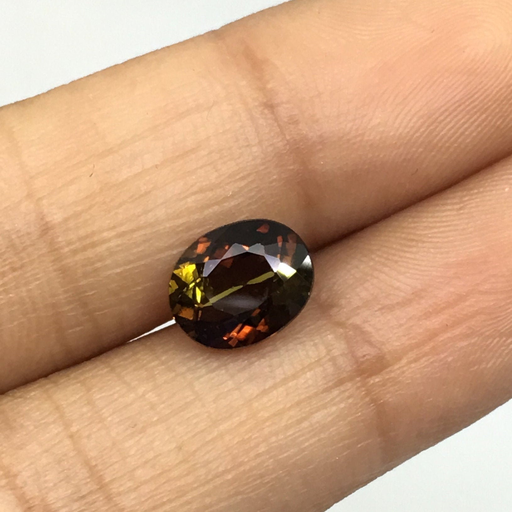 Bi-color Tourmaline Orange-green Tourmaline oval Shape 1.65 - Etsy