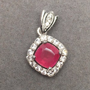 Vintage Style Ruby Pendant~ Ruby Jewelry ~ Gemstone Pendant ~ Princess ...
