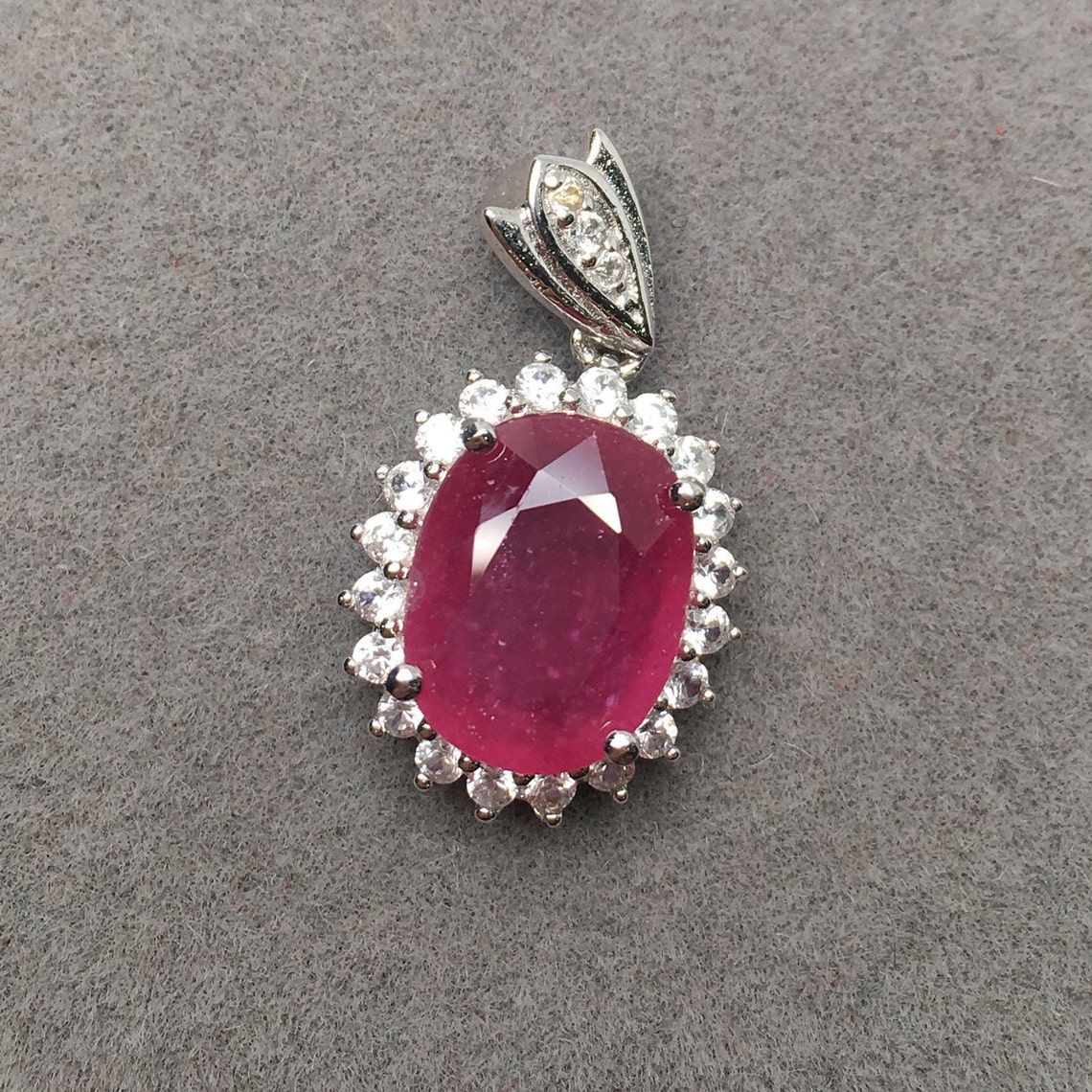 Vintage Style Ruby Pendant Ruby Jewelry Gemstone Pendant - Etsy