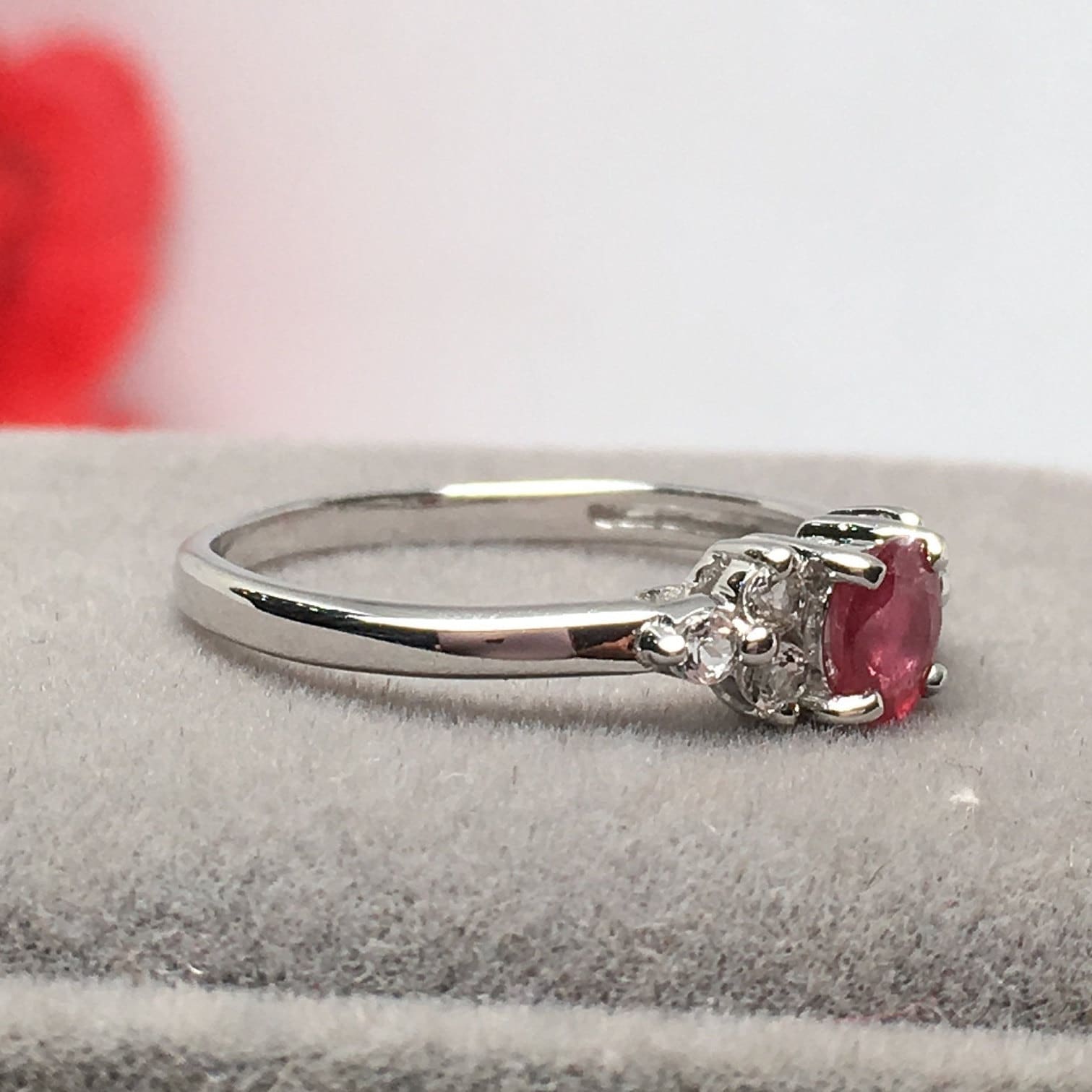 Natural Ruby Lady Ring Set in Sterling Silver Women Jewelry | Etsy