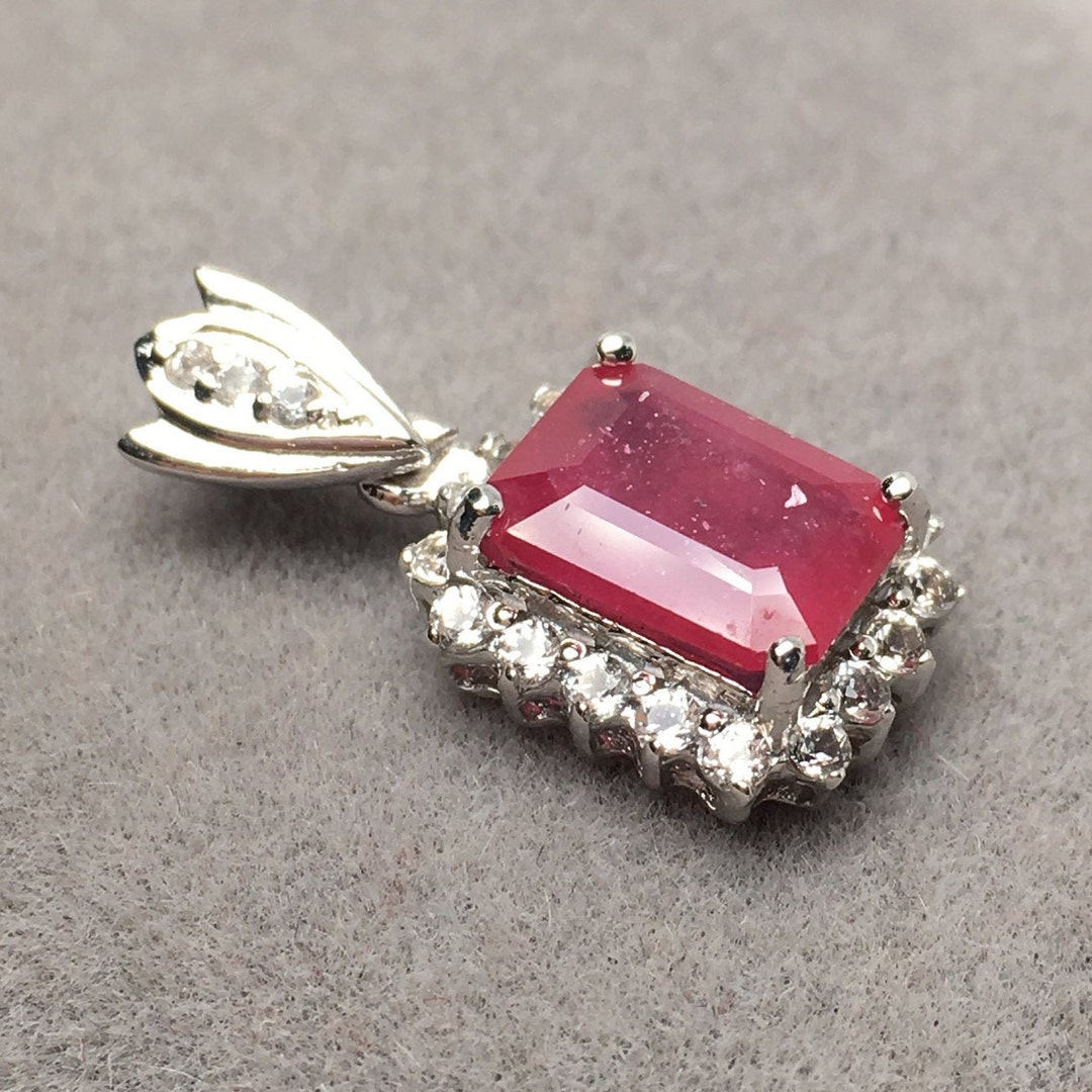 Vintage Style Ruby Pendant~ Ruby Jewelry ~ Gemstone Pendant ~ Emerald ...