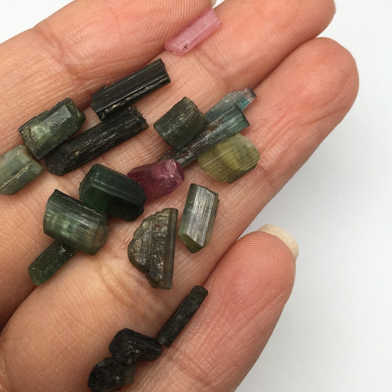 Natural Raw Tourmaline ~mix Green and Pink Tourmaline Rough ~healing ...