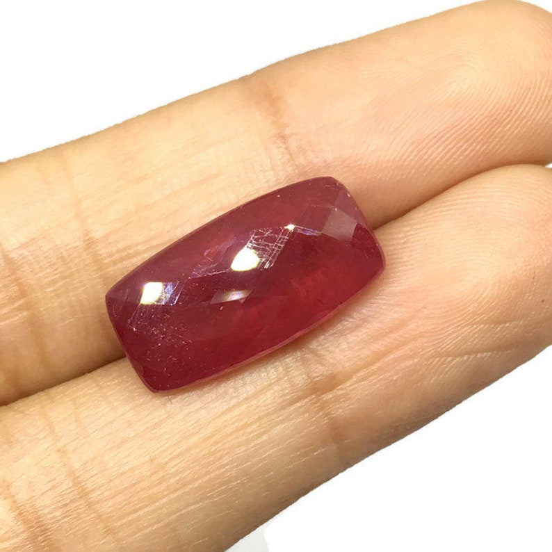 Natural Ruby Long Rectangle Cut Ruby Treated 11.30 Ct | Etsy
