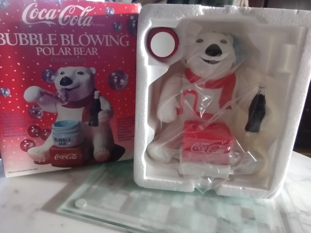 1996 Coca-cola Bubble Blowing Polar Bear - Etsy