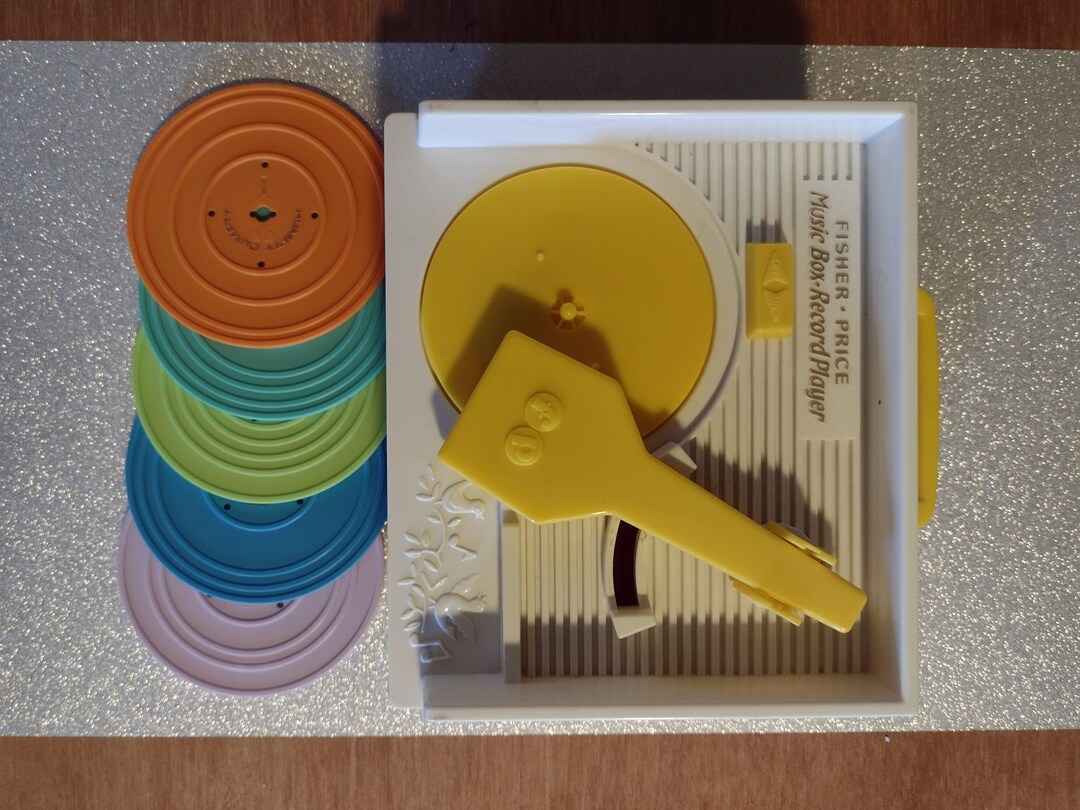 Vintage Fisher Price Toy Record Player With 5 Records/10 Songs - Etsy