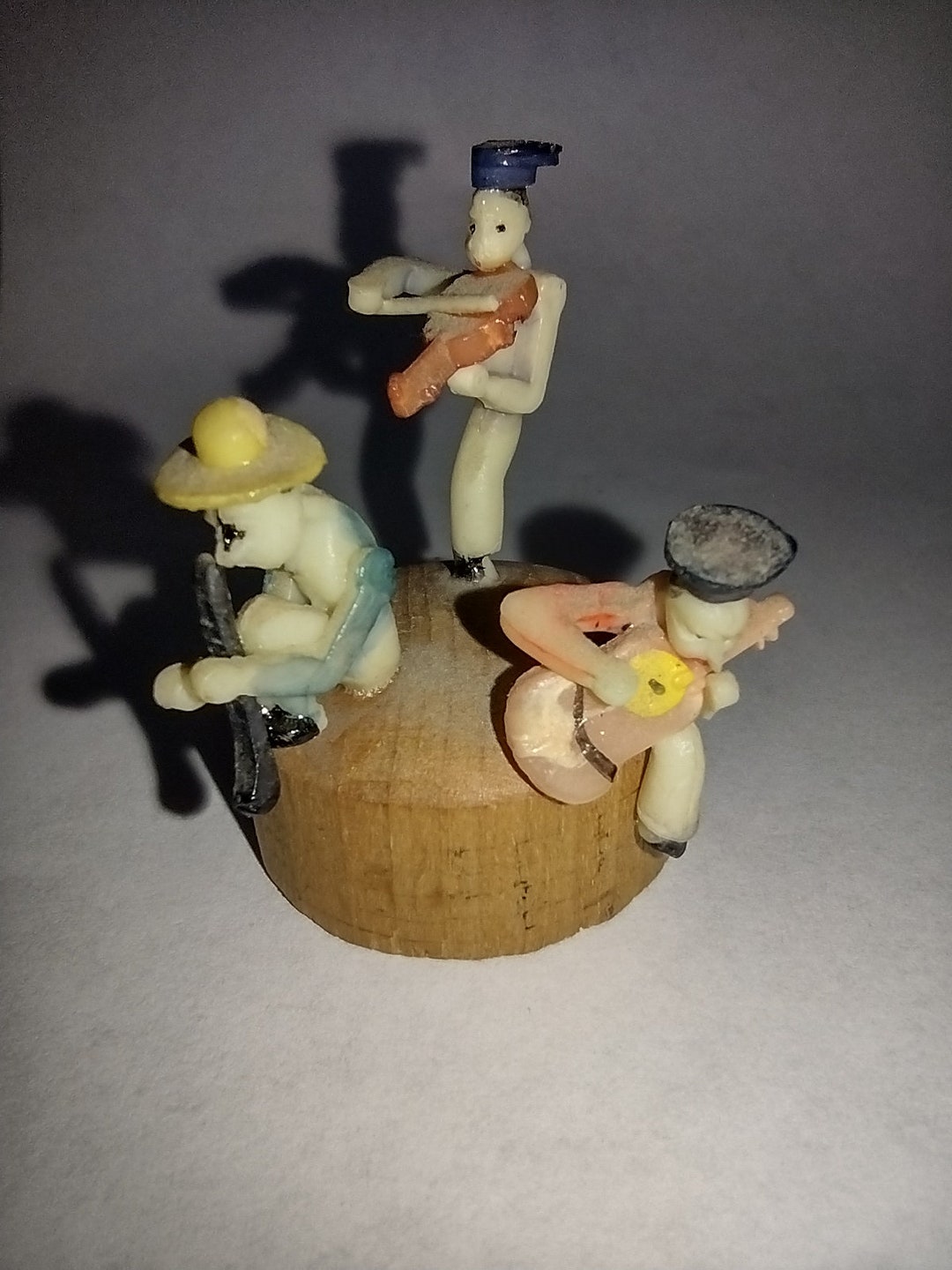 Japanese Celluloid Miniature Musical Figures With Wooden Base - Etsy