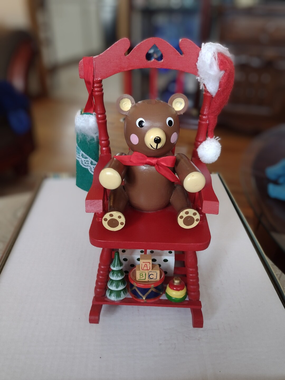 Vintage Musical Teddy Bear "rocking" Chair Christmas Decoration - Etsy