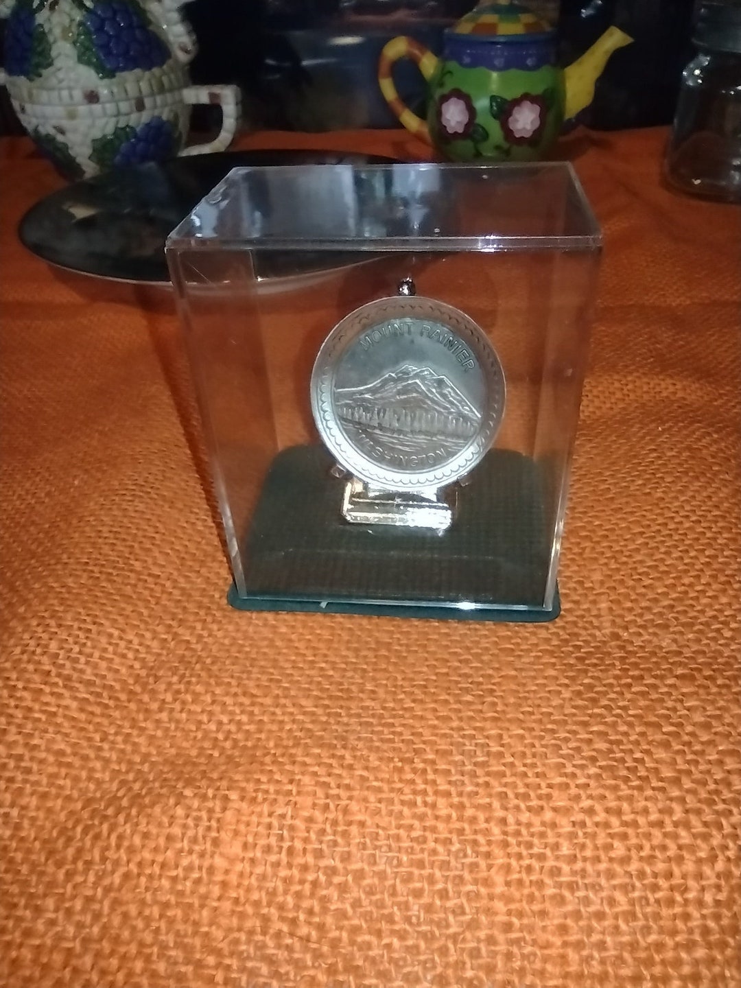 1982 Pewter Mount Rainier Washington Commemorative Coin With Stand in ...