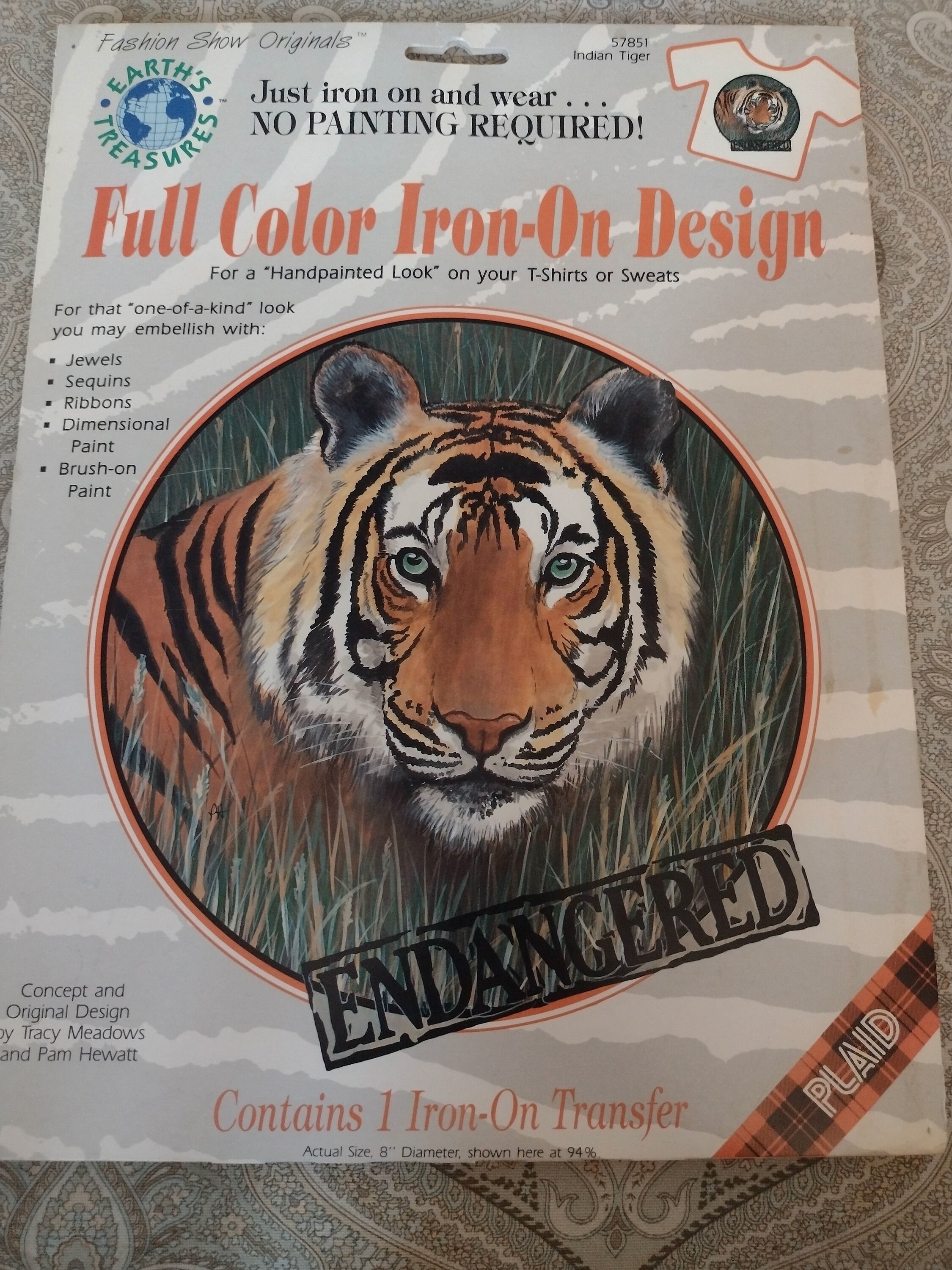 1990 Tracy Meadows/pam Hewitt Full Color Endangered Tiger Iron - Etsy