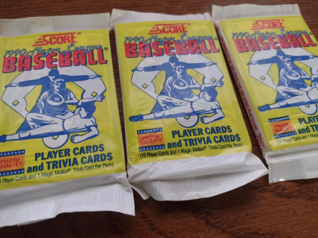 Sealed Packs of 1990 Score Major League Baseball Trivia & Player Cards ...