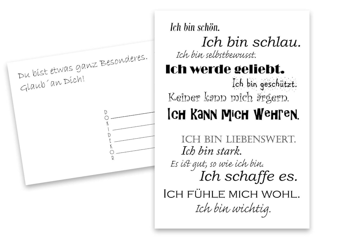 Map Affirmations positive Thinking Mitgebsel, Empowering Children - Etsy