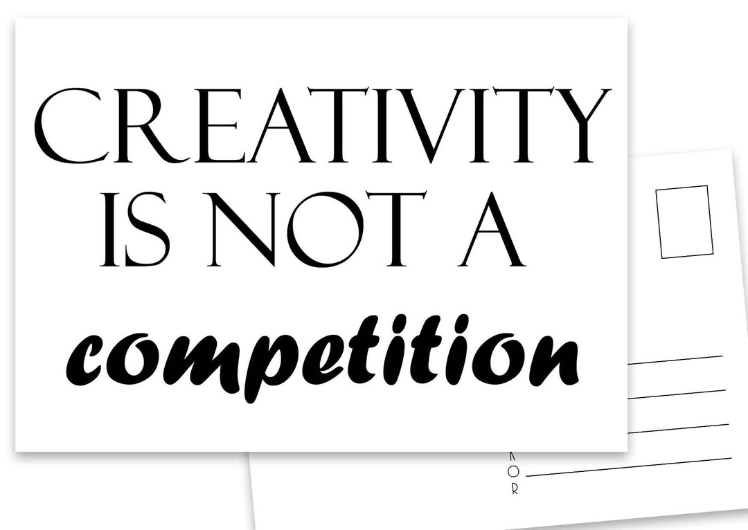 Postcard Creativity Creativity is Not a Competition Handmade - Etsy