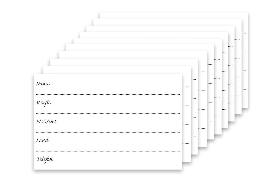 Refill Set Luggage Tags 10 Pieces. Name Tags Holiday Luggage Address ...