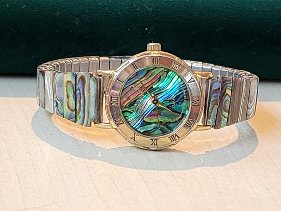 Abalone Sea Opal Shell Pearly Ladies Quartz Watch - N… - Gem