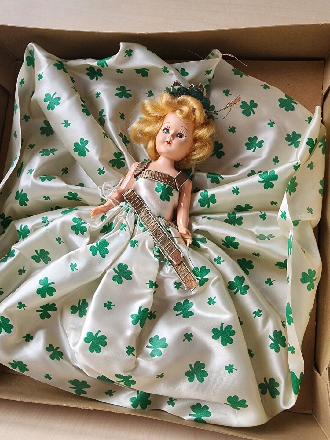Vintage 1950's Irish Colonial Girl Doll Shamrock St Paddy's Day Dress ...