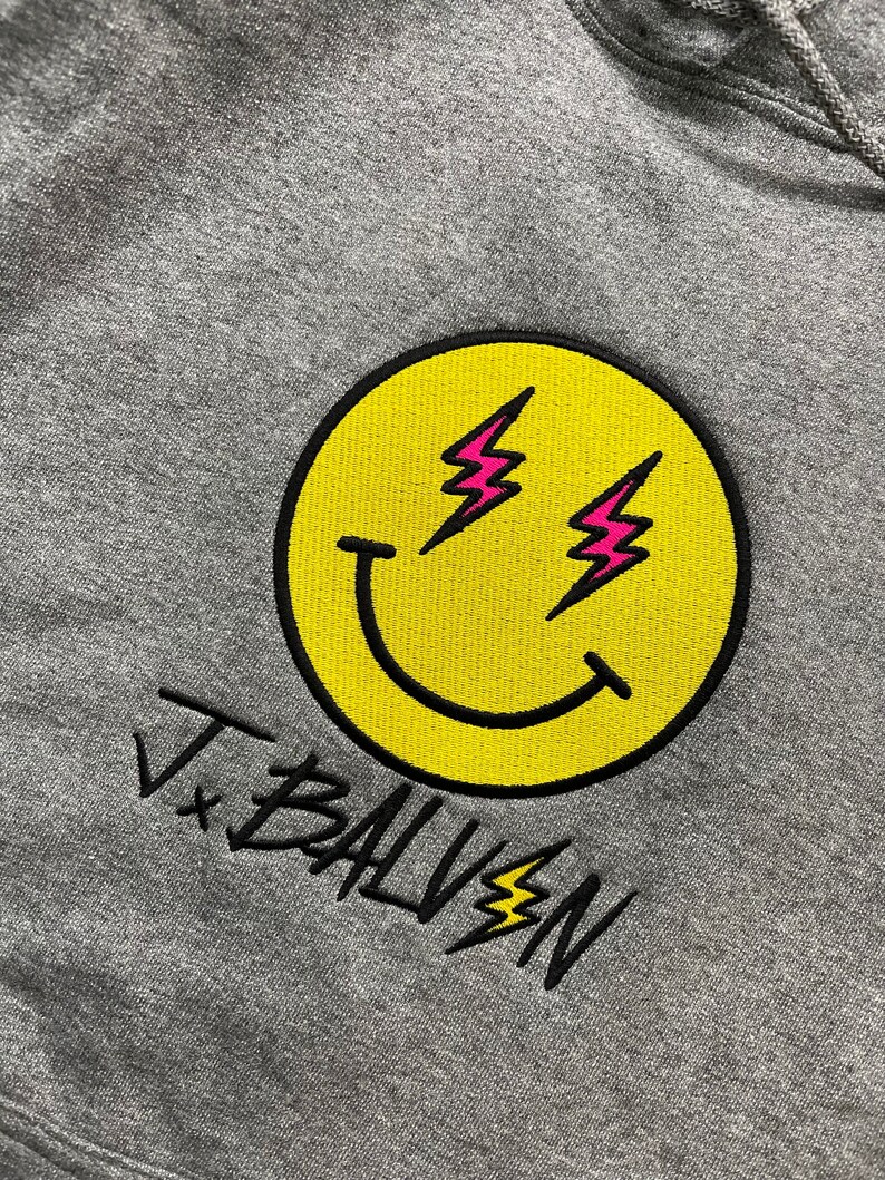 J Balvin Energia Smiley Embroidery Logo DST - Etsy
