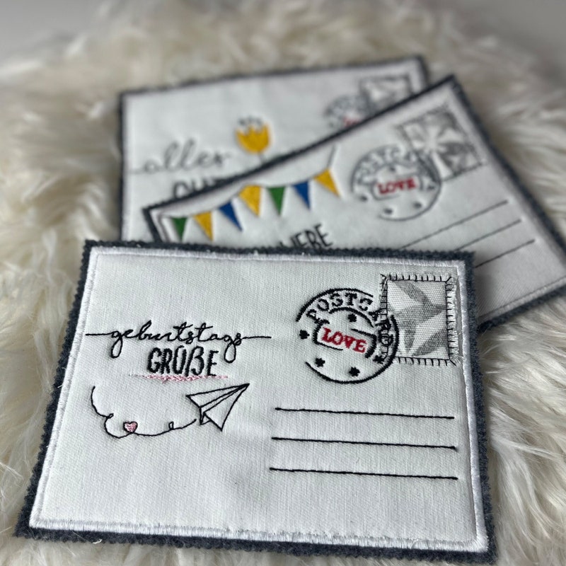 Embroidered Postcard - Etsy