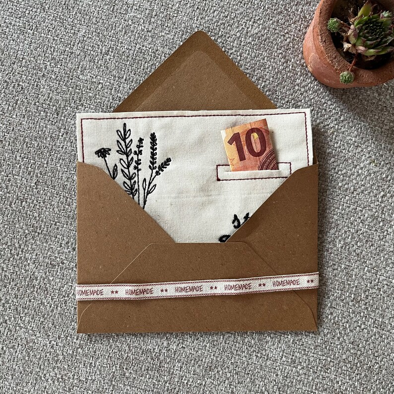 Stickdatei Grußkarte Geldkarte statt Blumen 13x18 - Etsy Schweiz