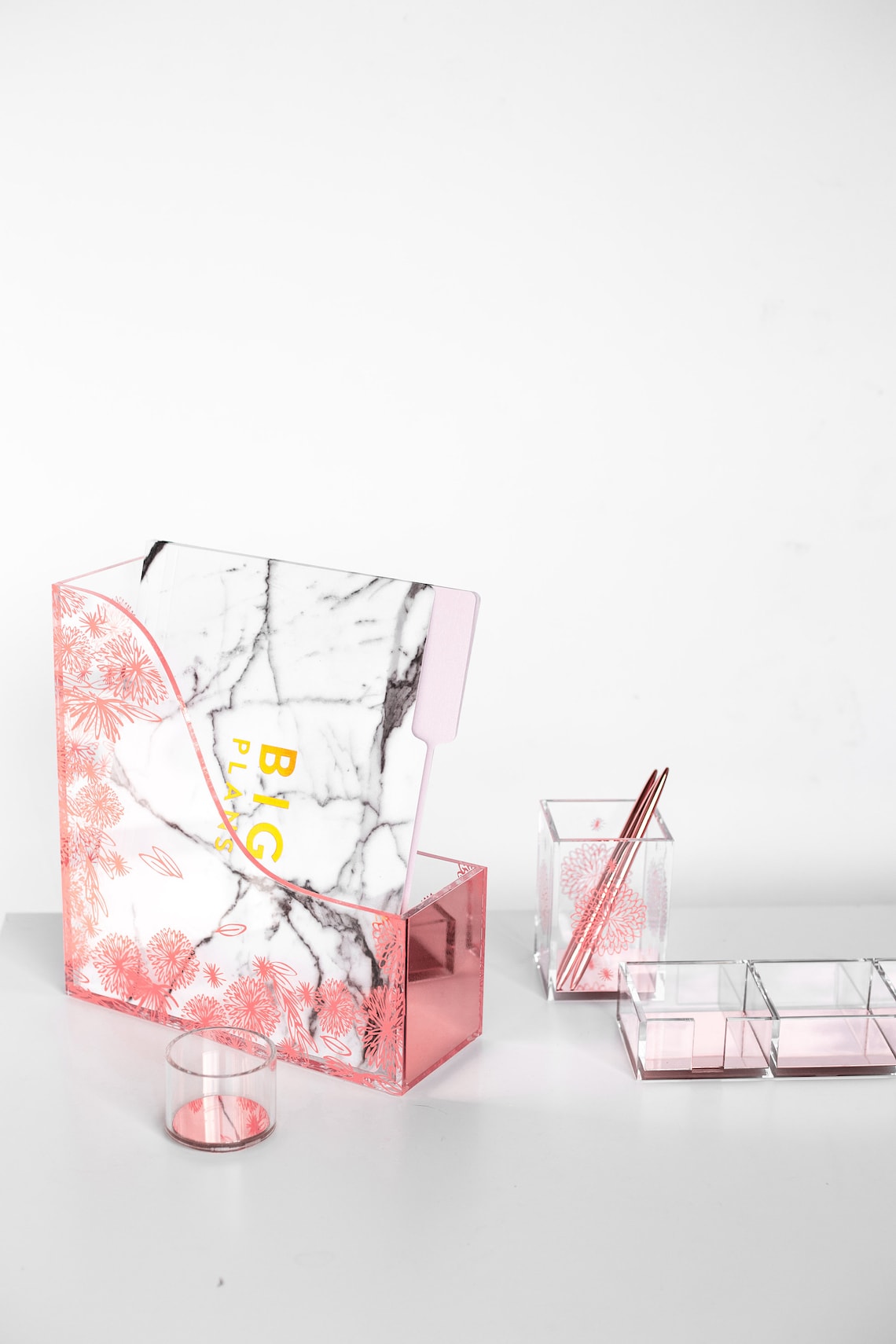 Rose Gold Desk Organizer Set - Etsy