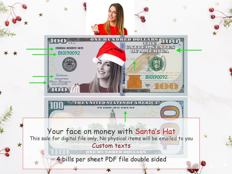 Your Face on Money, Game Money, 100 Dollar Bill, Party Money, Custom ...