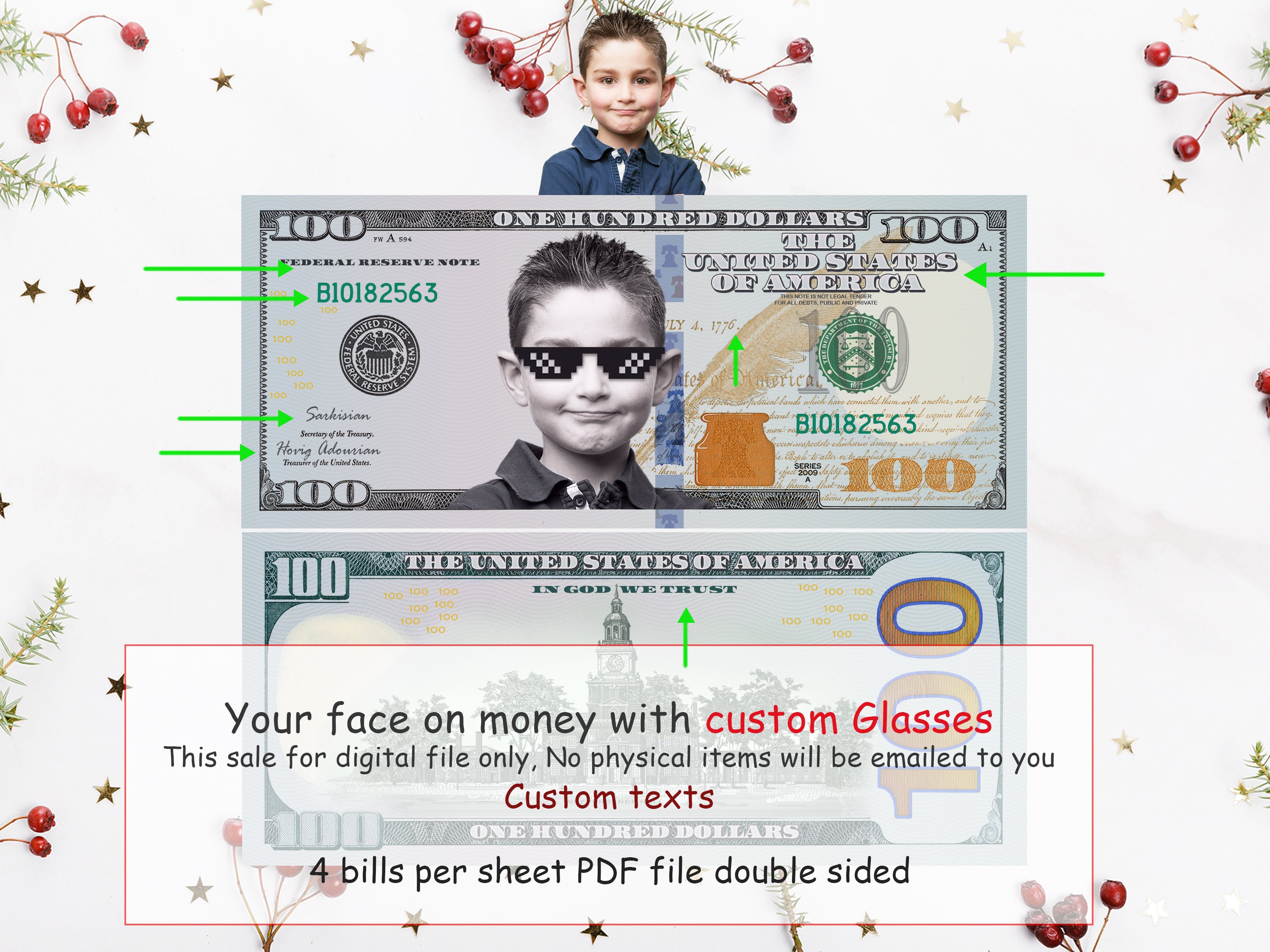 Your Face on Money, Game Money, 100 Dollar Bill, Party Money, Custom ...