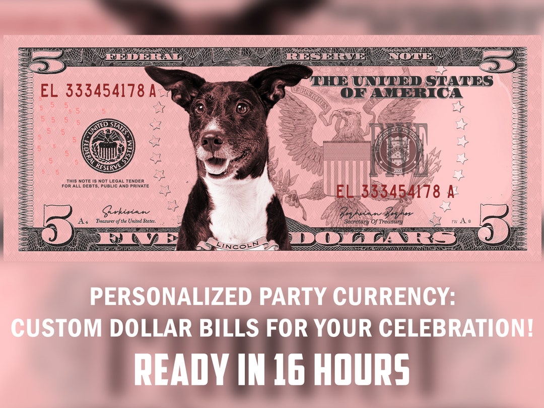 Pink Five Dollar Bill, Dollar Bill Art, 5 Pink Dollar Bill, Your Face ...
