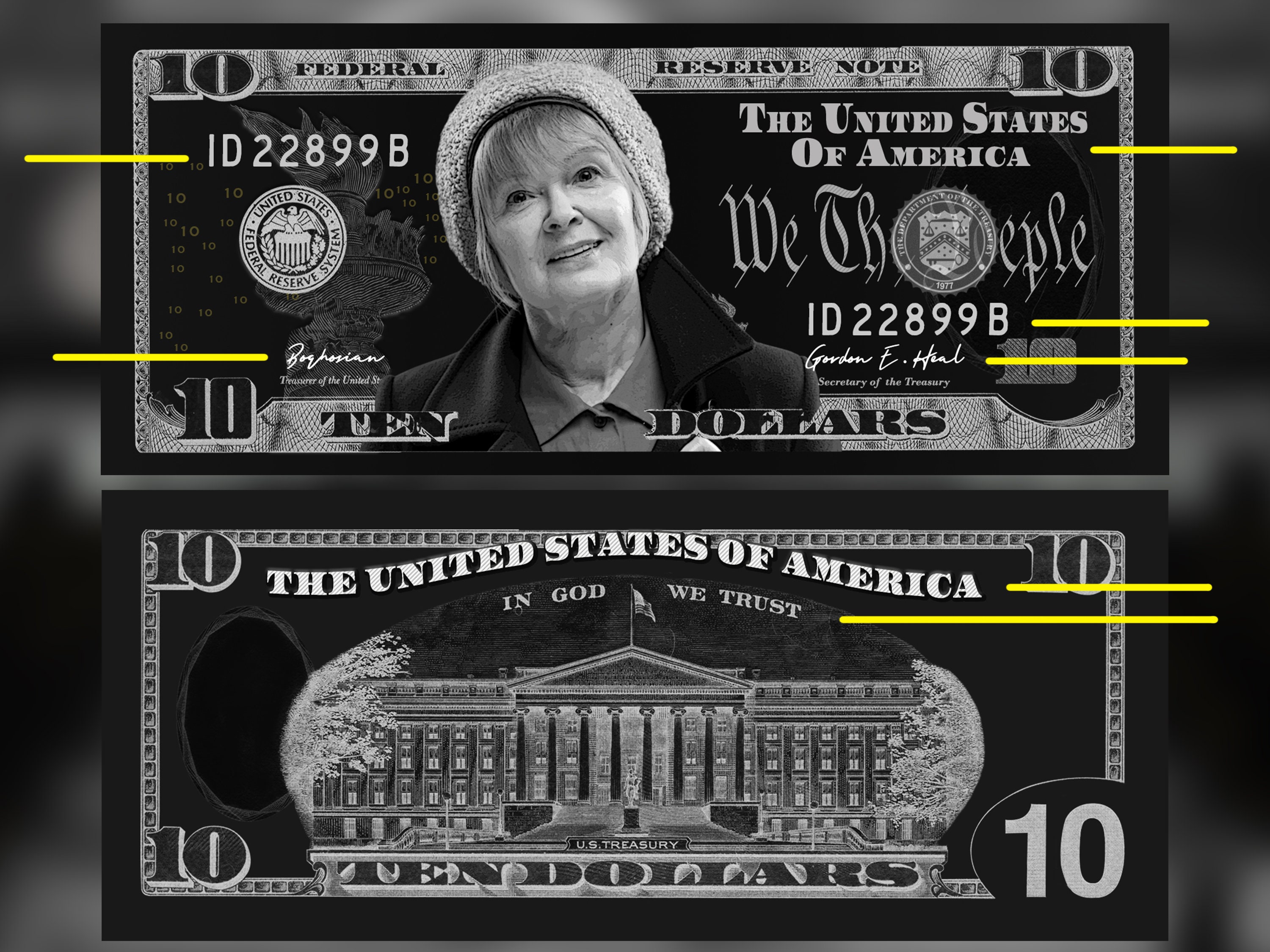 Your Face on Money, Game Money, 10 Black Dollar Bill, Party Money ...