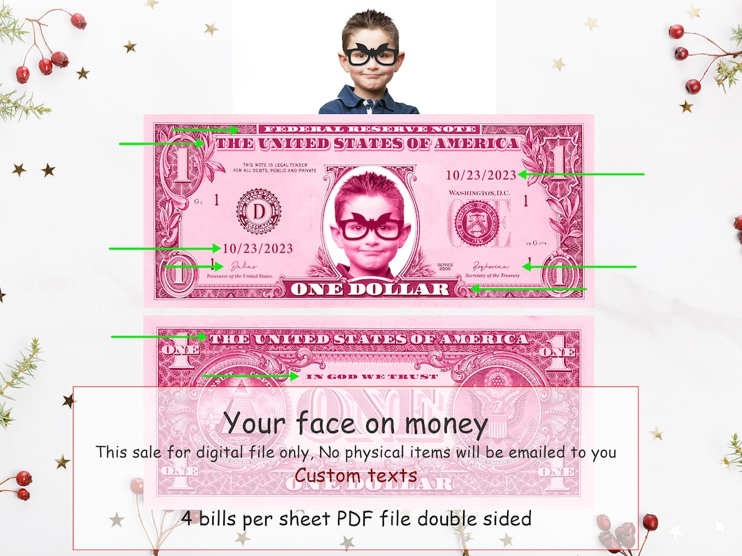 Your Face on Money, Game Money, 100 Dollar Bill, Party Money, Custom ...