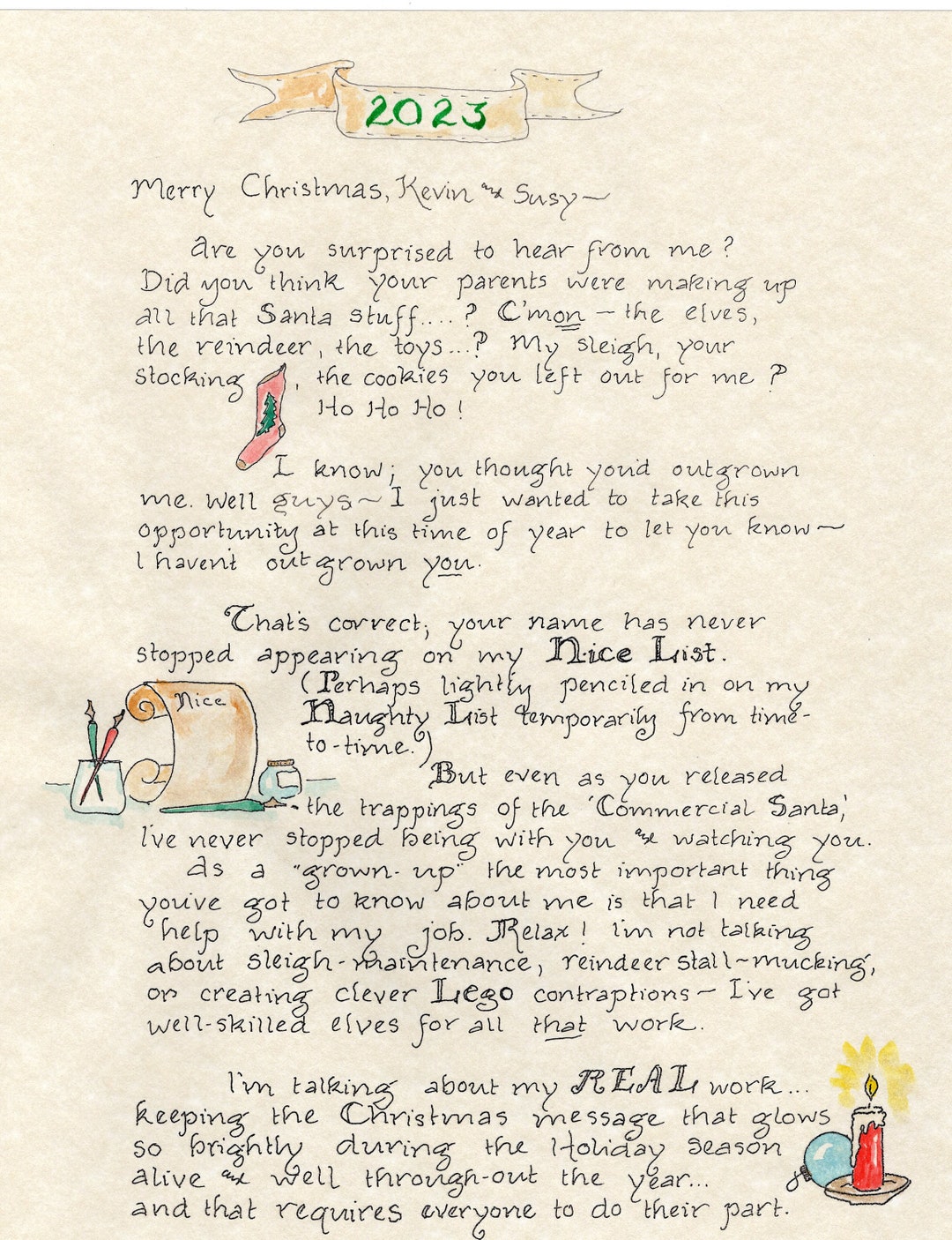 Adult Santa Letter of Appreciation - Etsy UK